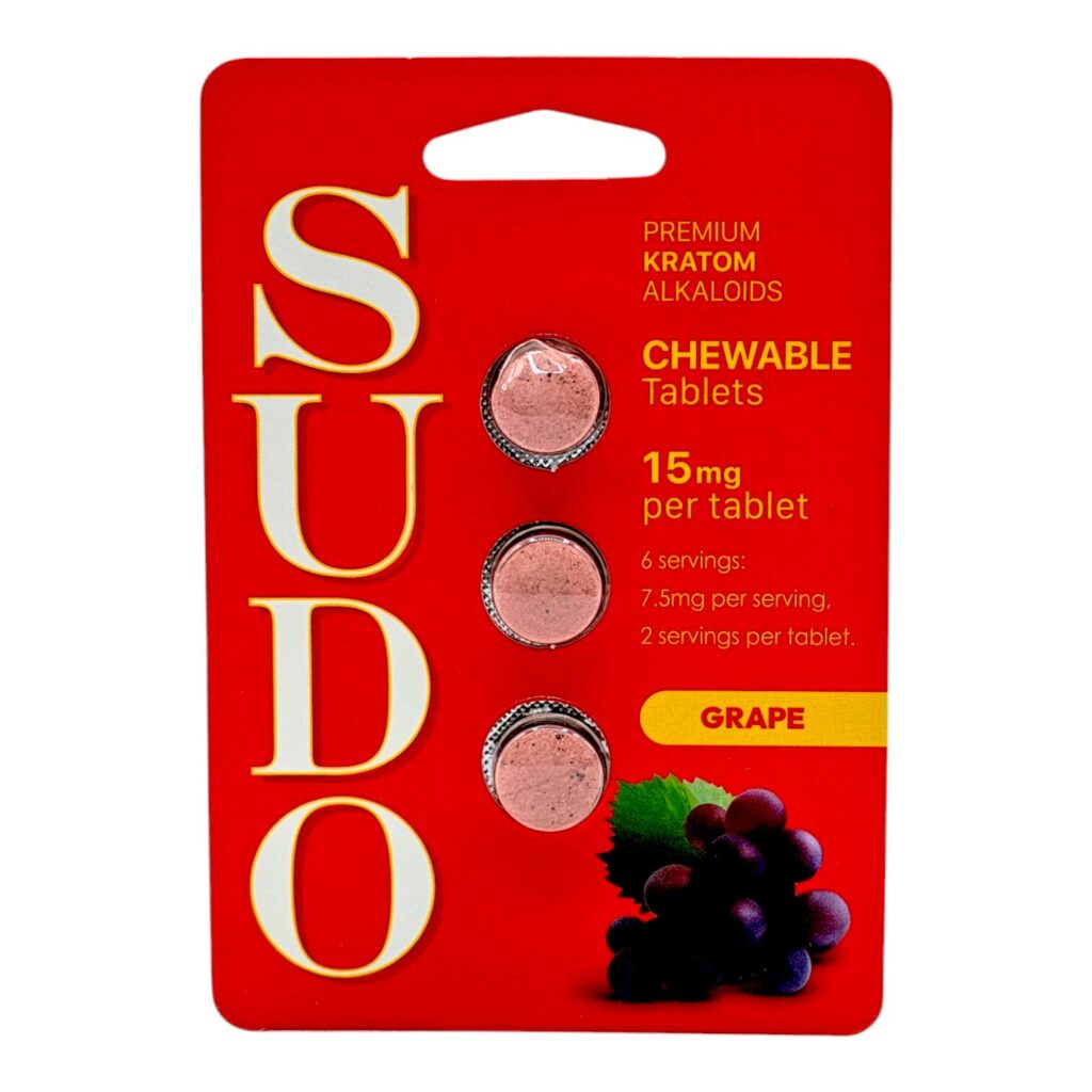Sudo Premium Chewable Kratom Tablets 15mg | PaylessKratom
