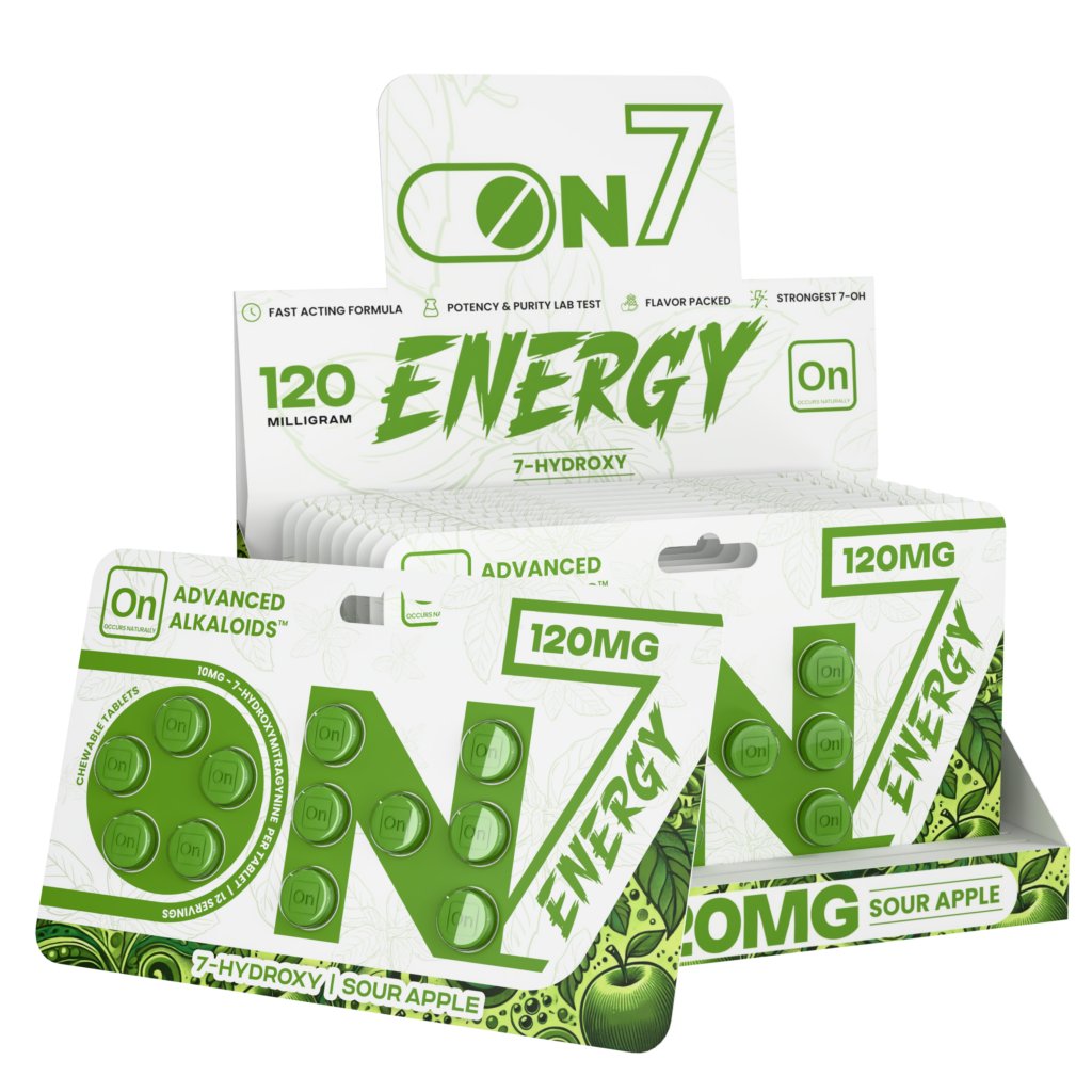 On7 7-OH Energy Tablets Sour Apple 120mg 12ct | PaylessKratom